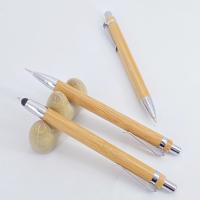 China Environmental Bamboo Ball Pen 1.0mm Natural Color Retractable Ballpoint Pen for sale