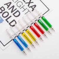 China Creative Syringe Style Ballpoint Pen Colorful Oil Filling Plastic Ball Pen for sale