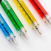China Creative Syringe Style Ballpoint Pen Colorful Oil Filling Plastic Ball Pen for sale