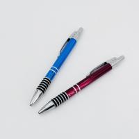 China Classical Aluminum Anti Slip Pressing Ballpoint Pen With Printing logos for sale