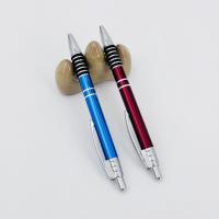 China Classical Aluminum Anti Slip Pressing Ballpoint Pen With Printing logos for sale
