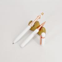 China High End Metal Smooth Writing Roller Pen With White Rose Gold Comfortable Holder for sale
