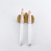 China High End Metal Smooth Writing Roller Pen With White Rose Gold Comfortable Holder for sale