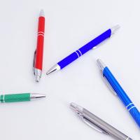 China Luxury Matte Aluminum Barrel Ball Pen Press Type Ballpoint Pen for sale