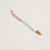 China Press Type Business Office Pen Metal Ballpoint Pen With Spray Adhesive Process for sale