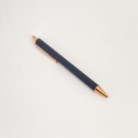 China Press Type Business Office Pen Metal Ballpoint Pen With Spray Adhesive Process for sale
