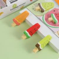 China School Stationery Fruit Popsicle Shape Eraser Cute Rubber for Students Using for sale