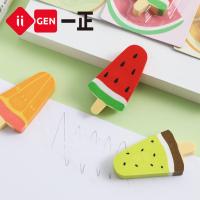 China School Stationery Fruit Popsicle Shape Eraser Cute Rubber for Students Using for sale
