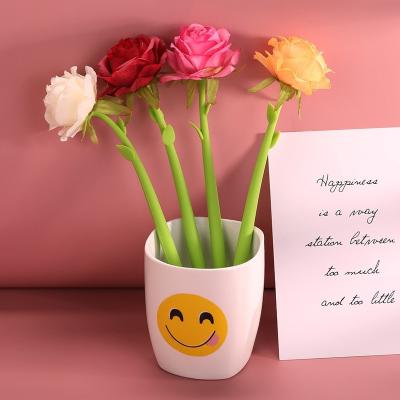 China Creative Rose Shaped Gel Pen 0.5mm Needle Tube Smooth Writing Pens for sale