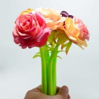 China Creative Rose Shaped Gel Pen 0.5mm Needle Tube Smooth Writing Pens for sale