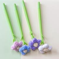 China New Silicone Lucky Daisy Neutral Pen Knitted Flowers Creative Gel Ink Pens for sale