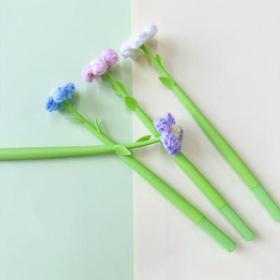 China New Silicone Lucky Daisy Neutral Pen Knitted Flowers Creative Gel Ink Pens for sale