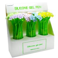 China Promotion Creative Acrylic Crystal Daisy Flower Silicone Neutral Pen For Gift for sale