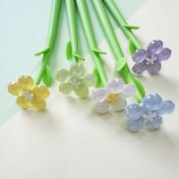 China Promotion Creative Acrylic Crystal Daisy Flower Silicone Neutral Pen For Gift for sale