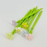 China Promotion Creative Acrylic Crystal Daisy Flower Silicone Neutral Pen For Gift for sale