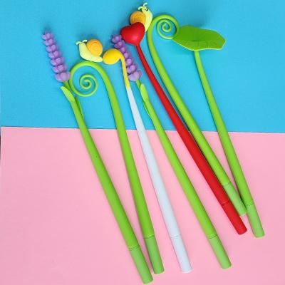 China Cartoon Interesting Plants Animals Silicone Neutral Pen Swinging Signature Pen for sale
