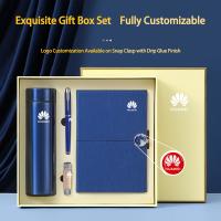 China High End Minimalist Leather Notebook Set With Smart Insulated Tumbler Metal U Disk for sale
