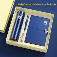 China High End Minimalist Leather Notebook Set With Smart Insulated Tumbler Metal U Disk for sale