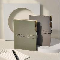 China Enterprise Customizable A5 PU Leather Business Notebook Yearly Planner With Month Tab for sale