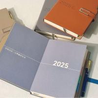 China Enterprise Customizable A5 PU Leather Business Notebook Yearly Planner With Month Tab for sale
