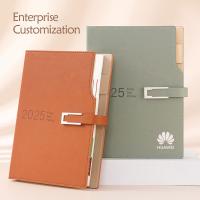 China Enterprise Customizable A5 PU Leather Business Notebook Yearly Planner With Month Tab for sale
