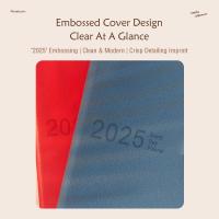 China Enterprise Customizable A5 PU Leather Business Notebook Yearly Planner With Month Tab for sale