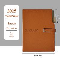 China Enterprise Customizable A5 PU Leather Business Notebook Yearly Planner With Month Tab for sale
