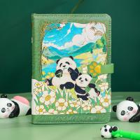 China Kawaii Panda Notebook Gift Box Journal Set With Notebook Pen Handheld Fan Thermos for sale