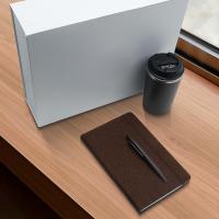 China Sustainable Office Essential Coffee Ground Notebook With Embossing Logo for sale