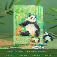 China Kawaii Panda Notebook Gift Box Journal Set With Notebook Pen Handheld Fan Thermos for sale