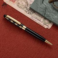 China Grid Pattern Metal Ball Pen 1.0mm Black Ink Customizable for sale