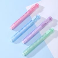China Macaron Colored Tube Eraser Push Pull Type Soft Rubber Erase Clean for sale