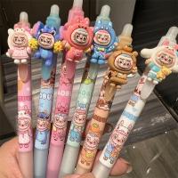 China Cartoon Cute Stationery Labubu Kitty Pressing Erasable Gel Ink Pens for sale