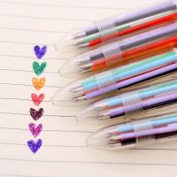 China Six-Color Bullet Tip Pens 0.7mm Refill See-through Ball Pens for Journal Kids for sale
