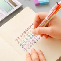 China Six-Color Bullet Tip Pens 0.7mm Refill See-through Ball Pens for Journal Kids for sale
