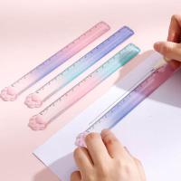 China Twingo Cat Claw Ruler Student Creative Stationery Gradient Color Plastic Ruler for sale