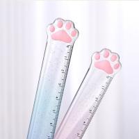 China Twingo Cat Claw Ruler Student Creative Stationery Gradient Color Plastic Ruler for sale