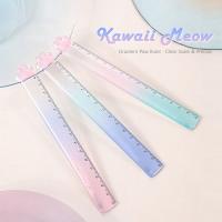 China Twingo Cat Claw Ruler Student Creative Stationery Gradient Color Plastic Ruler for sale