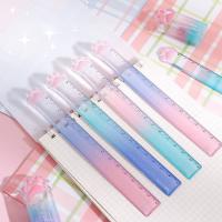 China Twingo Cat Claw Ruler Student Creative Stationery Gradient Color Plastic Ruler for sale