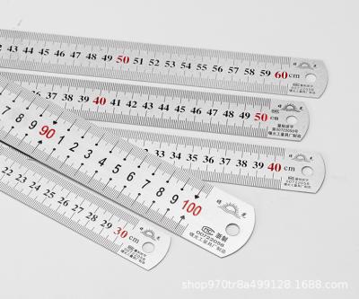 China Stainless Steel Ruler Thickened Double-sided Scale Durable Wear Resistant Ruler for sale