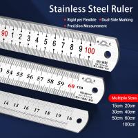 China Stainless Steel Ruler Thickened Double-sided Scale Durable Wear Resistant Ruler for sale