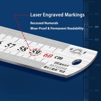 China Stainless Steel Ruler Thickened Double-sided Scale Durable Wear Resistant Ruler for sale