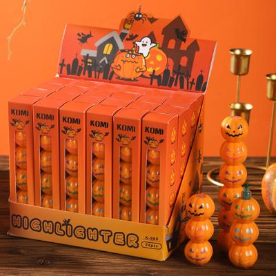 China Halloween Creative Pumpkin Highlighter Pen Splicing 5-color Festival Gifts for sale