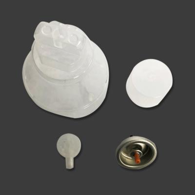 China 25.4mm Plastic Aerosol Oxygen Spray Valve with Mask and Nozzle for Portable Canisters for sale