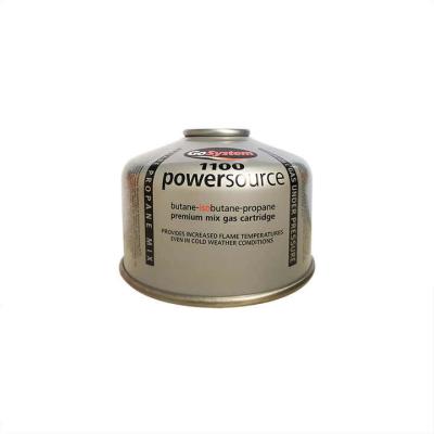 China 100g Butane Gas Canister with 12 Bar Working Pressure and 220ml Capacity for Camping Stoves for sale