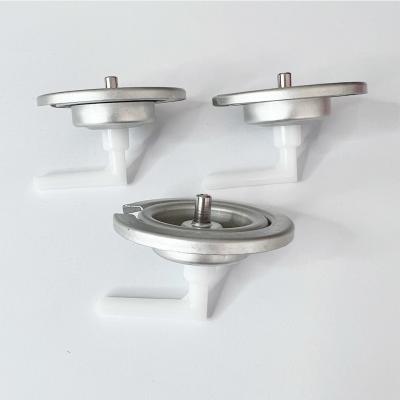China Durable Aerosol Can Valve Tinplate Mounting Cup With Actuator And Red Cap for sale
