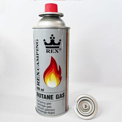 China 65mm 400ml Straight Wall Butane Gas Canister for Outdoor Camping Stove for sale