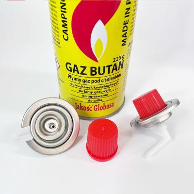 China 220g Butane Gas Canister 400ml Straight Wall Tinplate Container for Outdoor Cooking and Camping Stoves for sale