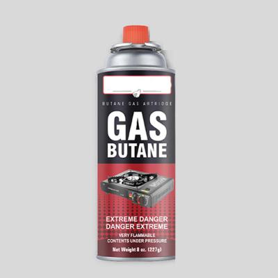 China Butane Gas Cartridge 227g for Portable Stove 400ml Tinplate Canister for sale