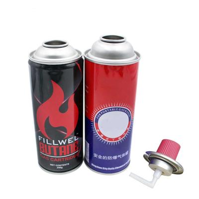 China Refillable Butane Gas Canister 227g 400ml Tinplate Camping Stove Fuel Cartridge for sale